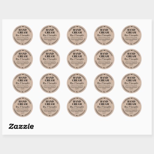 Natural Homemade Hand Cream Kraft Labels | Zazzle