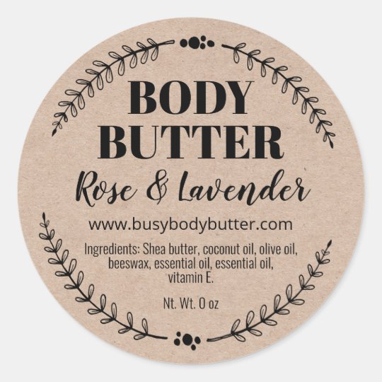 Natural Kraft Handmade Body Butter Labels | Zazzle.com