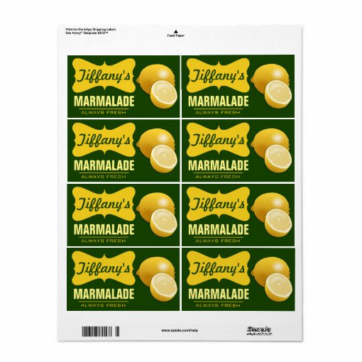 Natural Organic | Lemon Jam | Lemon Marmalade Label | Zazzle