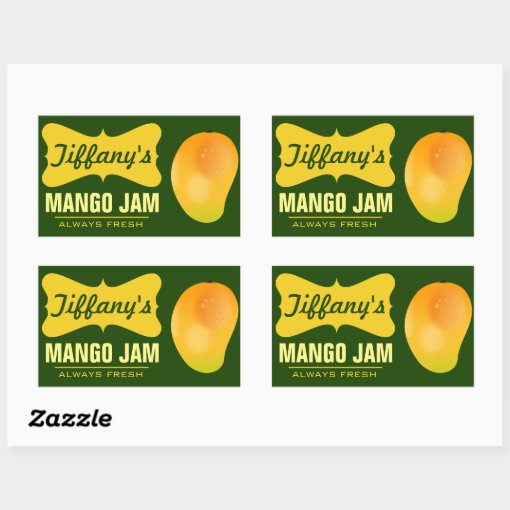 Natural Organic Mango Jam Rectangular Sticker | Zazzle