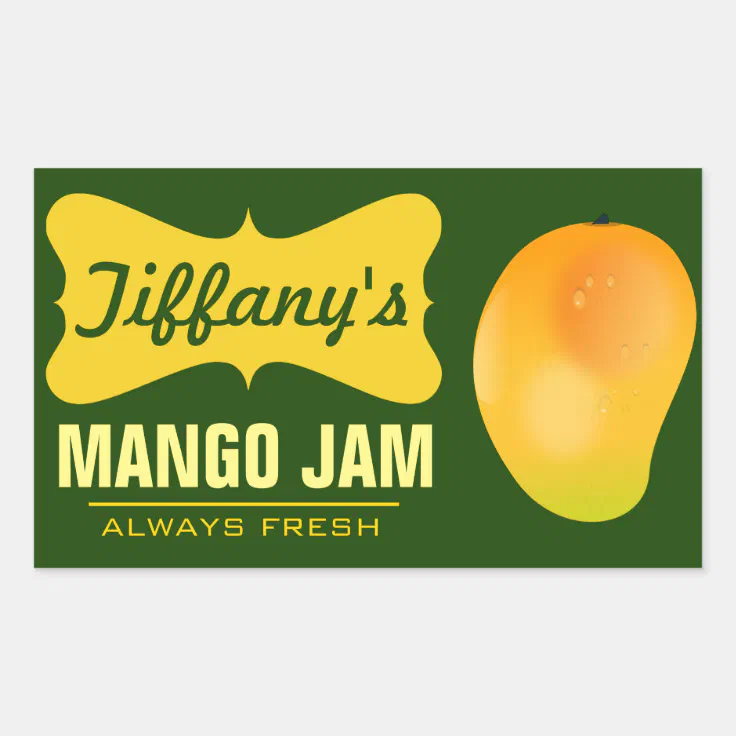 Natural Organic Mango Jam Rectangular Sticker | Zazzle