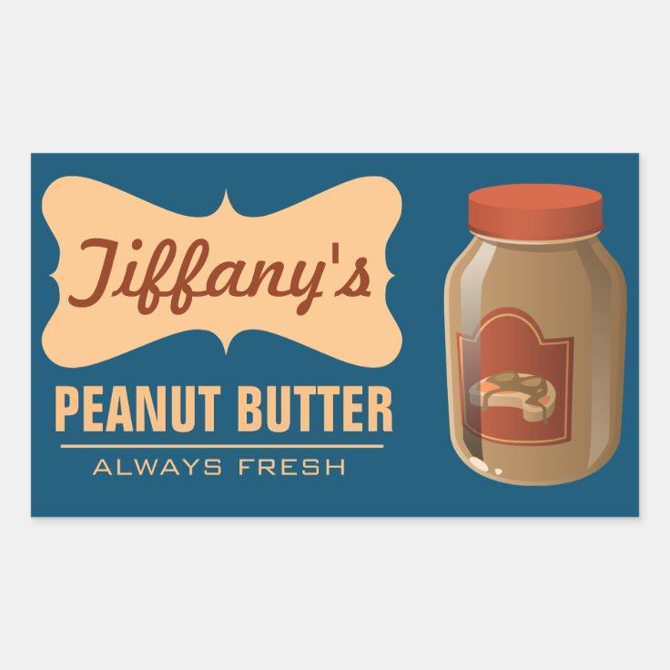 Natural | Organic Peanut Butter | Handmade Butter Rectangular Sticker ...