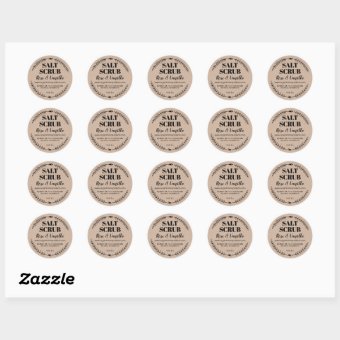 Natural Organic Salt Scrub Labels | Zazzle