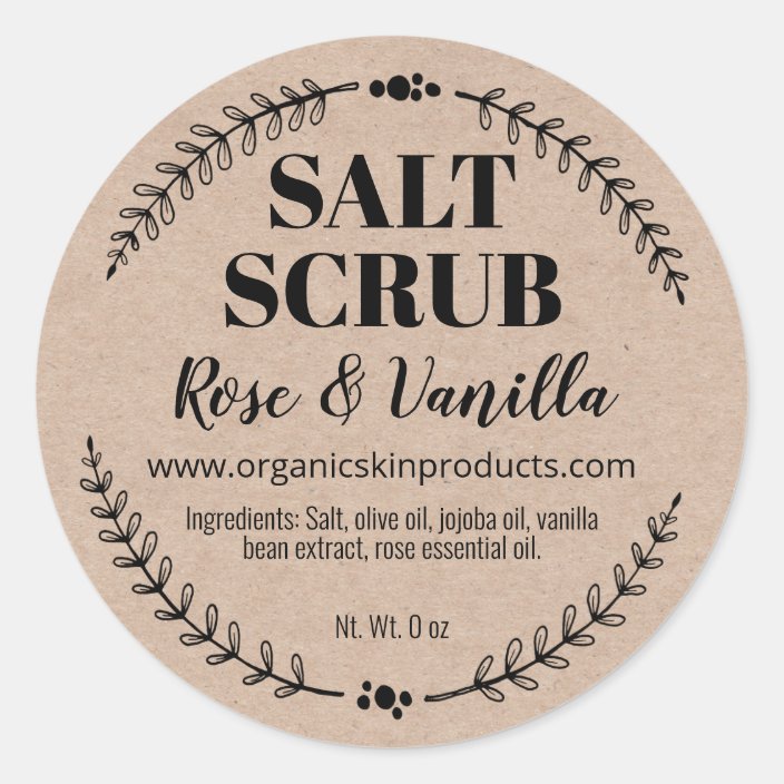 Natural Organic Salt Scrub Labels | Zazzle.com