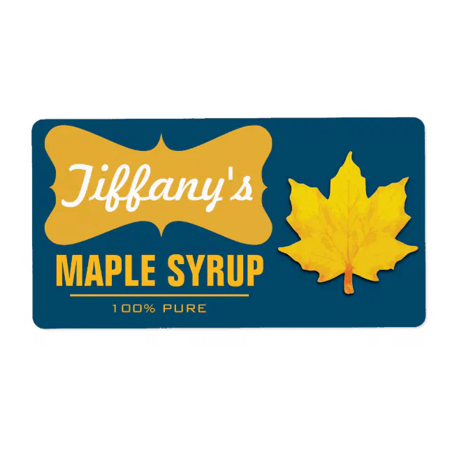 Natural | Pancake Syrup | Organic Maple Syrup Label | Zazzle
