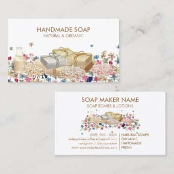 Natural Soap Floral Business Card | Zazzle