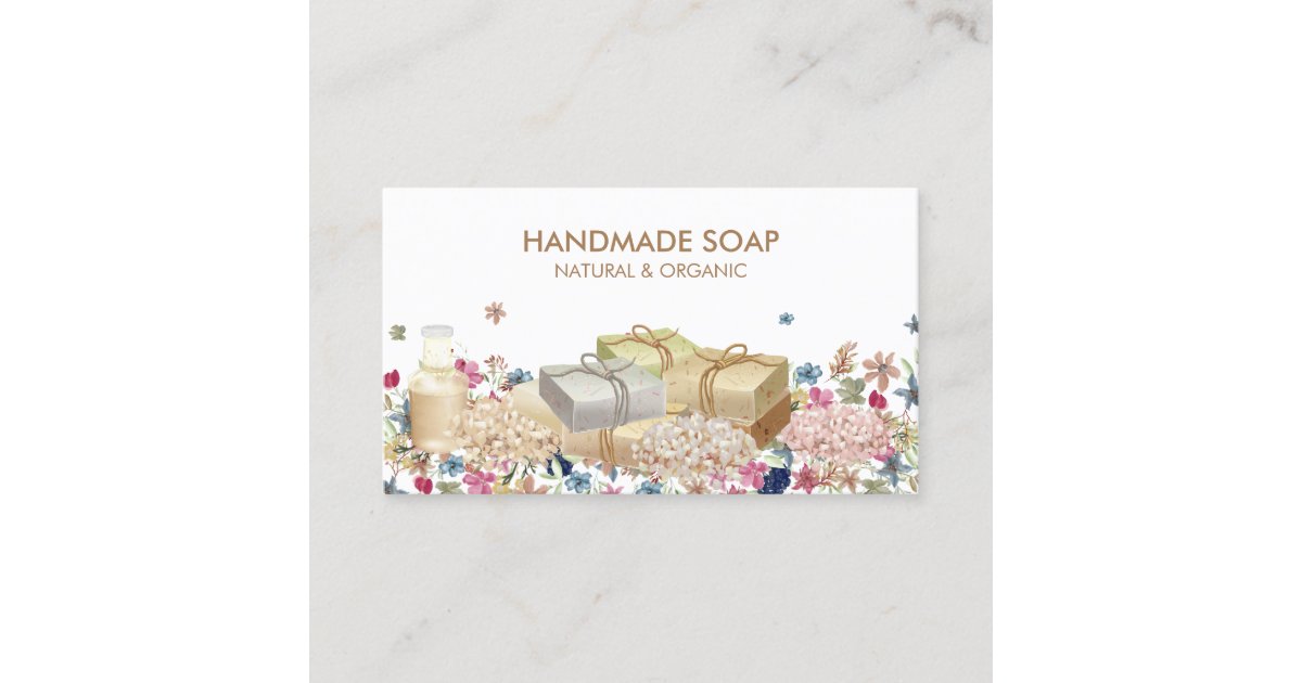 Natural Soap Floral Business Card | Zazzle
