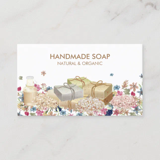 Natural Soap Floral Business Card | Zazzle