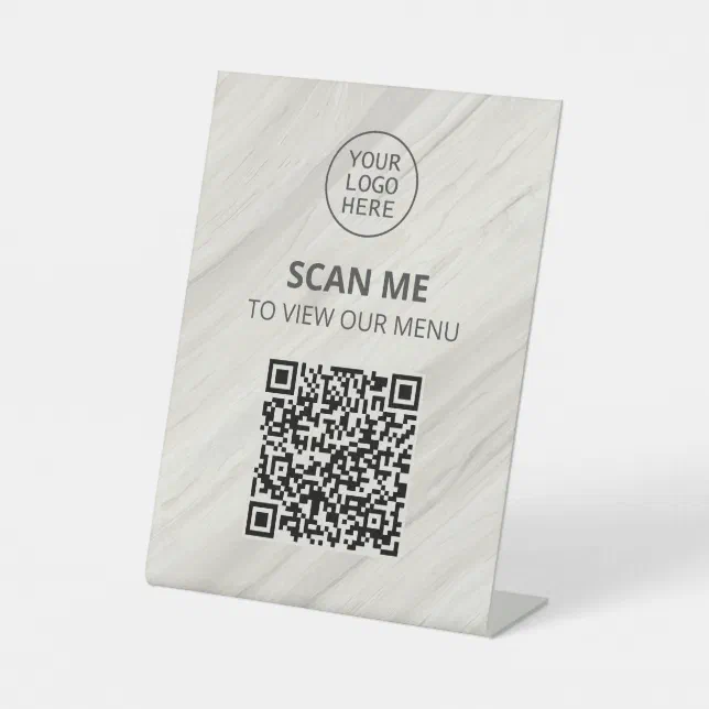 Natural Spa Scan Menu QR Code Pedestal Sign | Zazzle