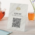 Natural Spa Scan Menu QR Code Pedestal Sign | Zazzle