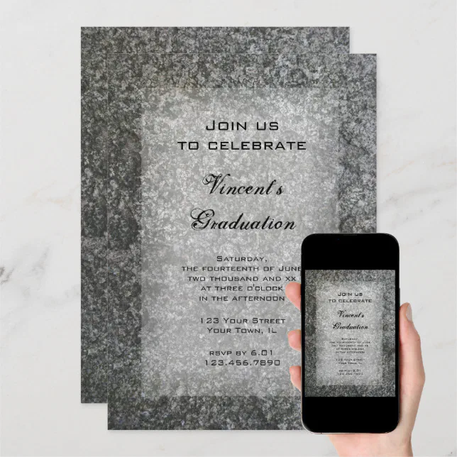 Natural Stone Graduation Party Invitation | Zazzle