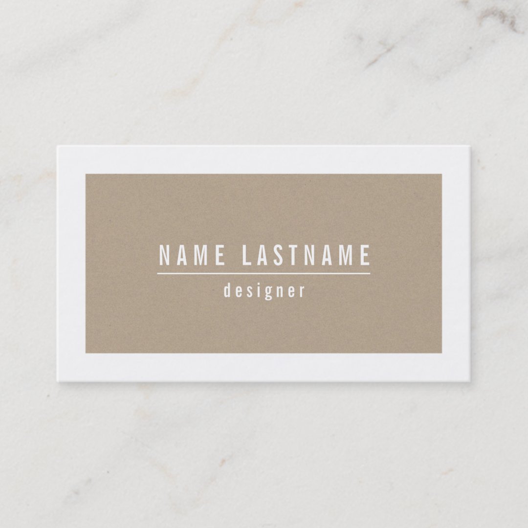 Natural Tan Cardboard Paper Look Business Card | Zazzle