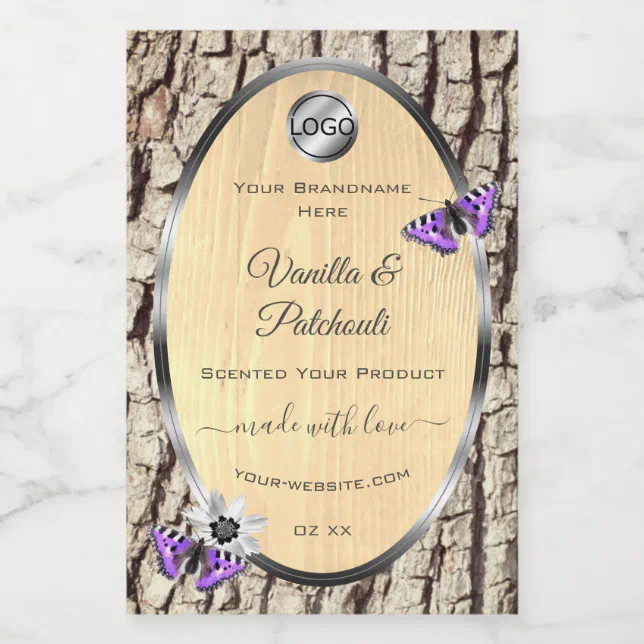 Natural Tree Bark Wood Grain Product Labels Logo | Zazzle