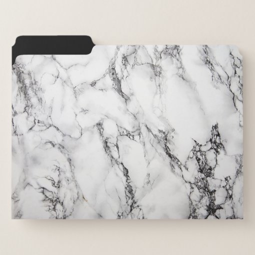 Natural White And Black Marble Texture File Folder | Zazzle