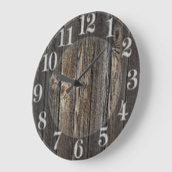 Natural wood background texture. large clock | Zazzle