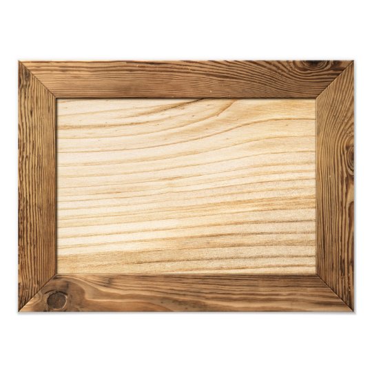 Natural Wood Frame With Wooden Plank Inside Photo Print | Zazzle.com