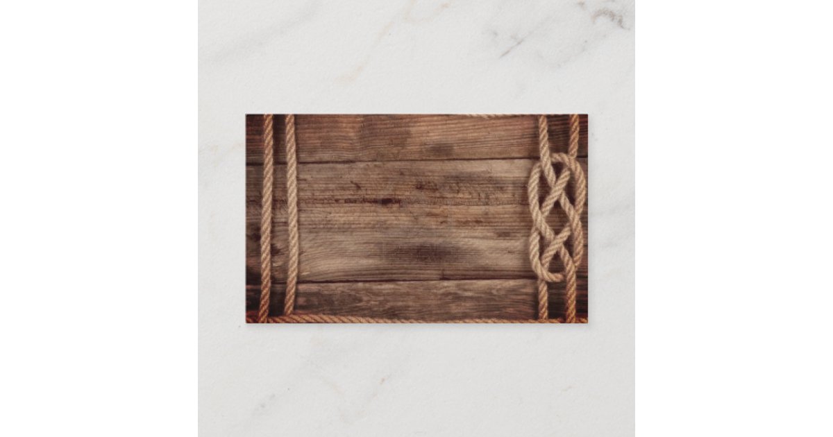 Natural Wood Slats w/Rope Borders on Business Card | Zazzle