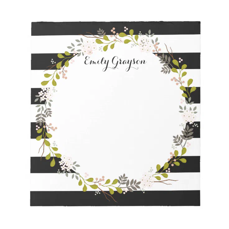 Natural Woodland Floral Personalized Notepad | Zazzle