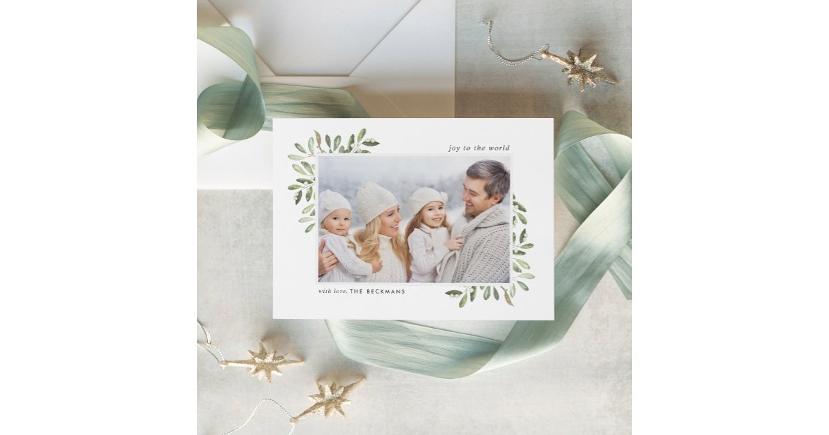 Naturally Joyful | Holiday Photo Card | Zazzle