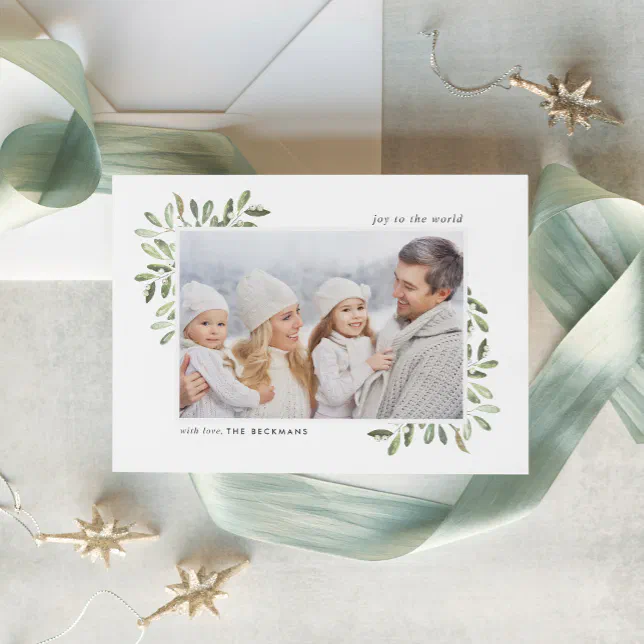 Naturally Joyful | Holiday Photo Card | Zazzle