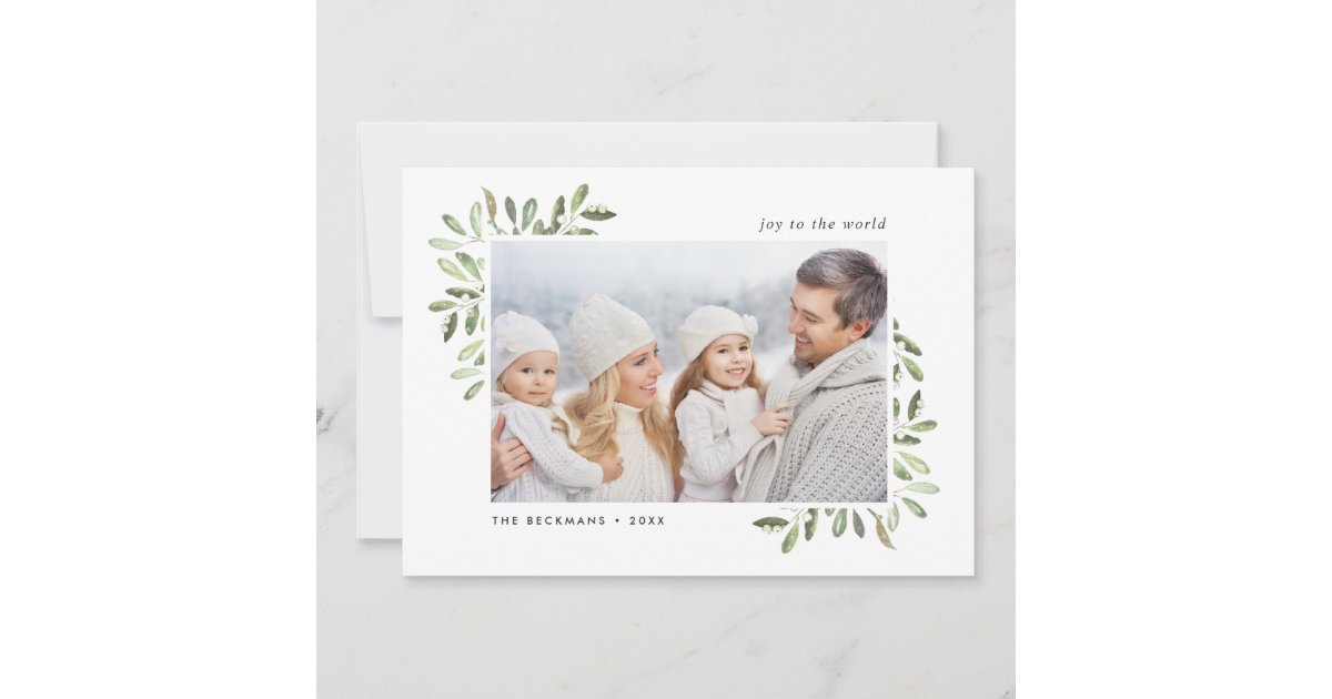 Naturally Joyful | Holiday Photo Card | Zazzle.com
