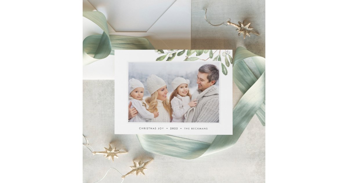 Naturally Joyful | Holiday Photo Collage Card | Zazzle