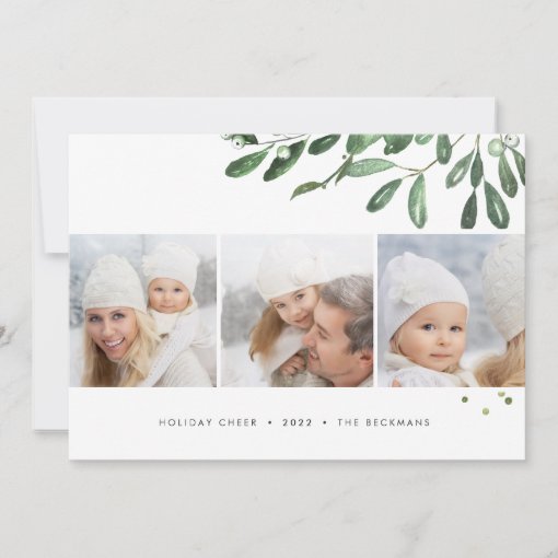 Naturally Joyful | Holiday Photo Collage Card | Zazzle
