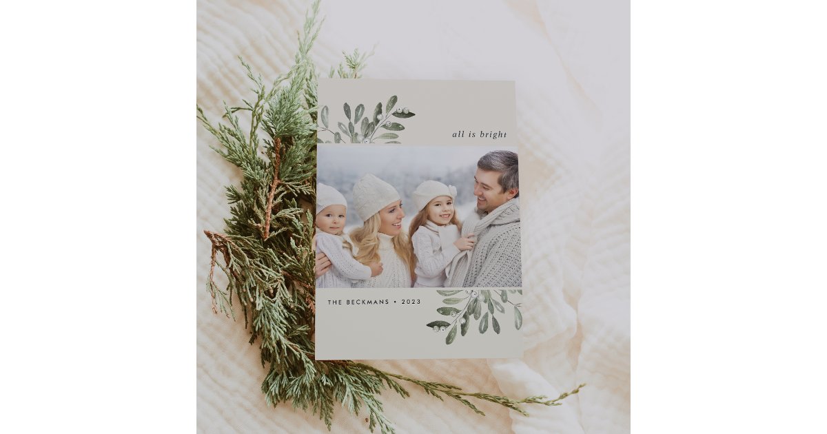 Naturally Joyful | Vertical Holiday Photo Card | Zazzle