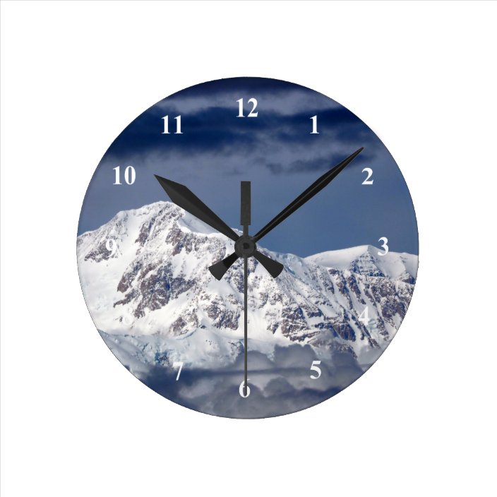 Nature Alaska Denali Landscape Photo Round Clock | Zazzle.com