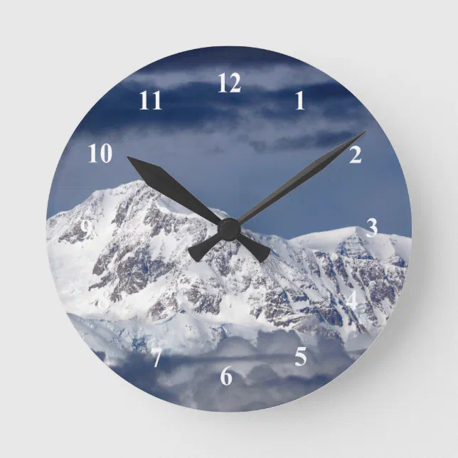 Nature Alaska Denali Landscape Photo Round Clock | Zazzle