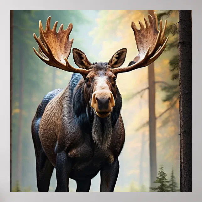 Nature AP49 MOOSE Woods Forest Climb Mountain Poster | Zazzle