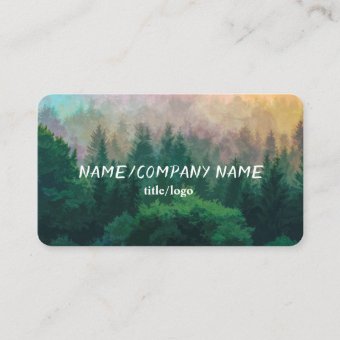 nature art mountain pine trees business card | Zazzle