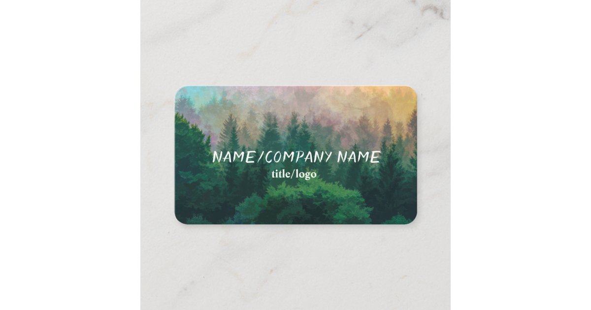 nature art mountain pine trees business card | Zazzle.com