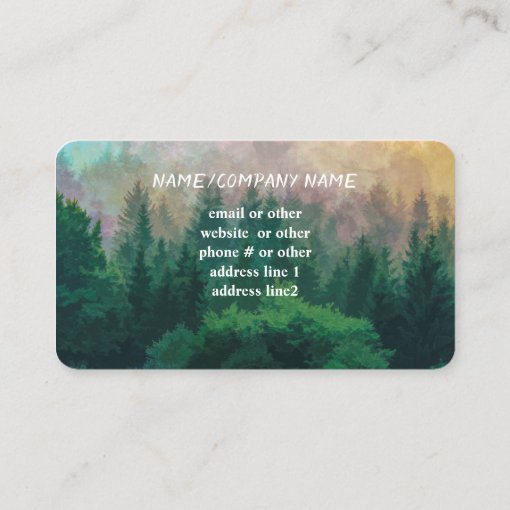 nature art mountain pine trees business card | Zazzle