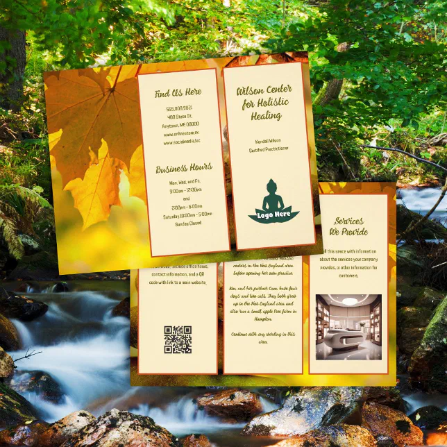 Nature Autumn Leaves Business Folded Brochure Flyer | Zazzle