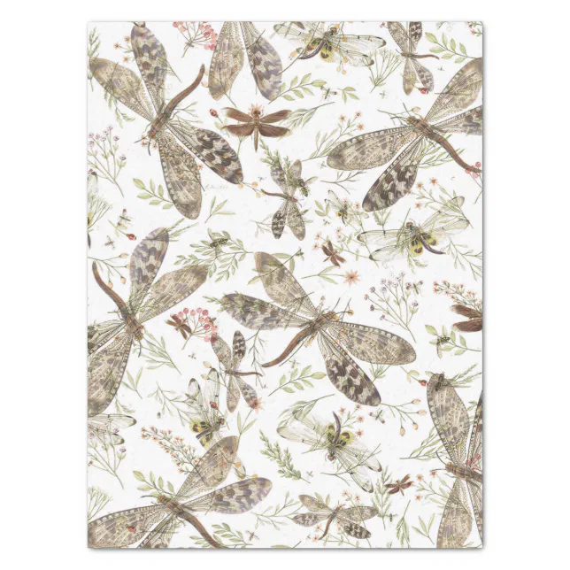 Nature Collage- Dragonflies Tissue Paper | Zazzle