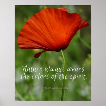 Nature Colors Emerson Quote Poster | Zazzle