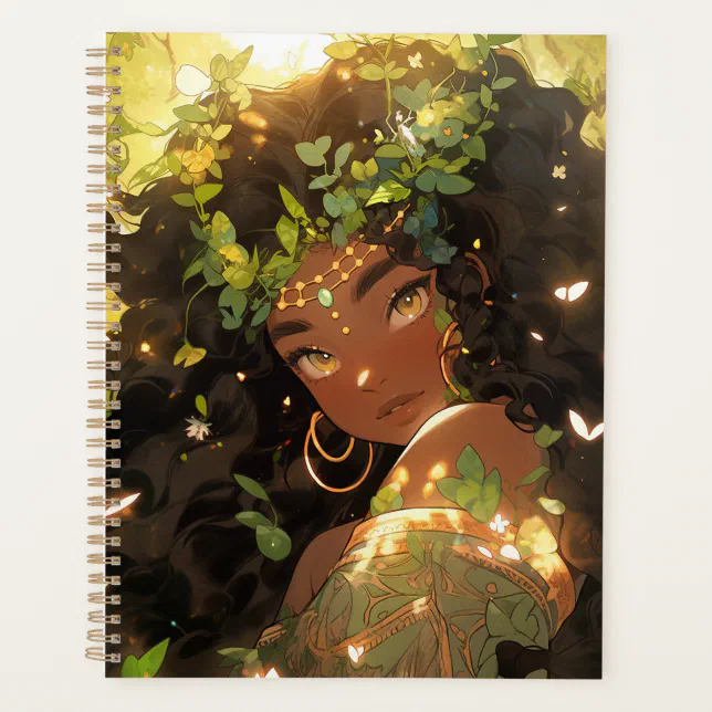 Nature Goddess African American Fantasy Art Planner | Zazzle