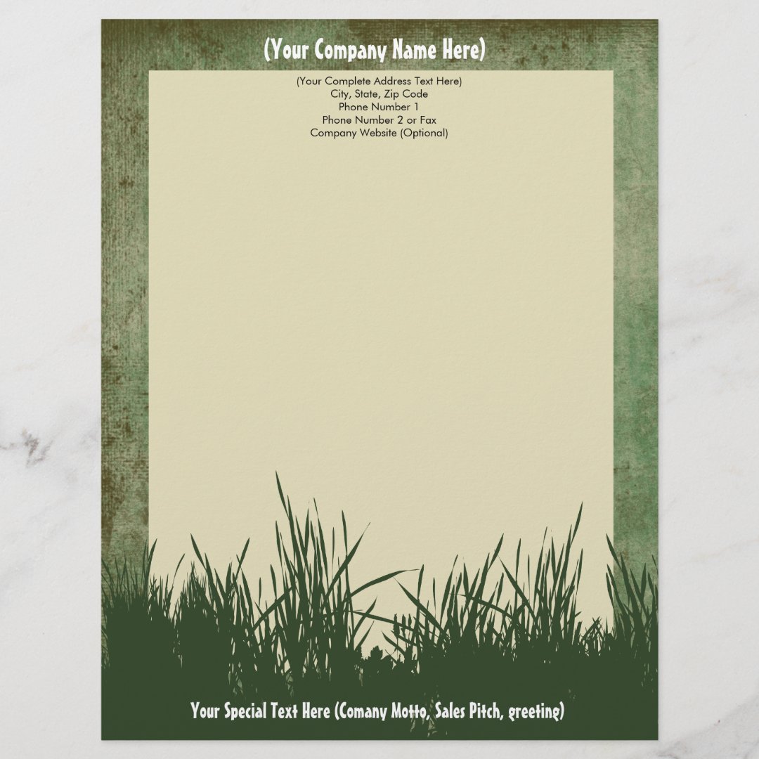 Nature Grass Tree Custom Letterhead | Zazzle