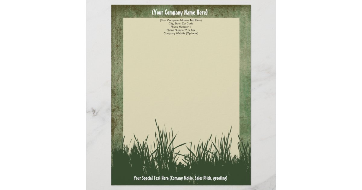 Nature Grass Tree Custom Letterhead | Zazzle