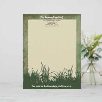 Nature Grass Tree Custom Letterhead | Zazzle