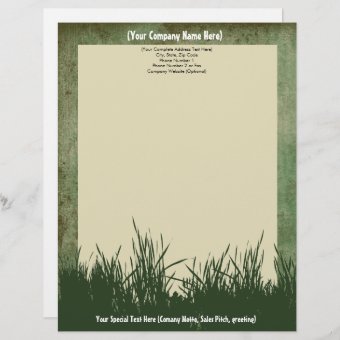 Nature Grass Tree Custom Letterhead | Zazzle