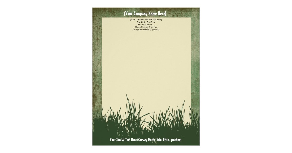 Nature Grass Tree Custom Letterhead | Zazzle.com