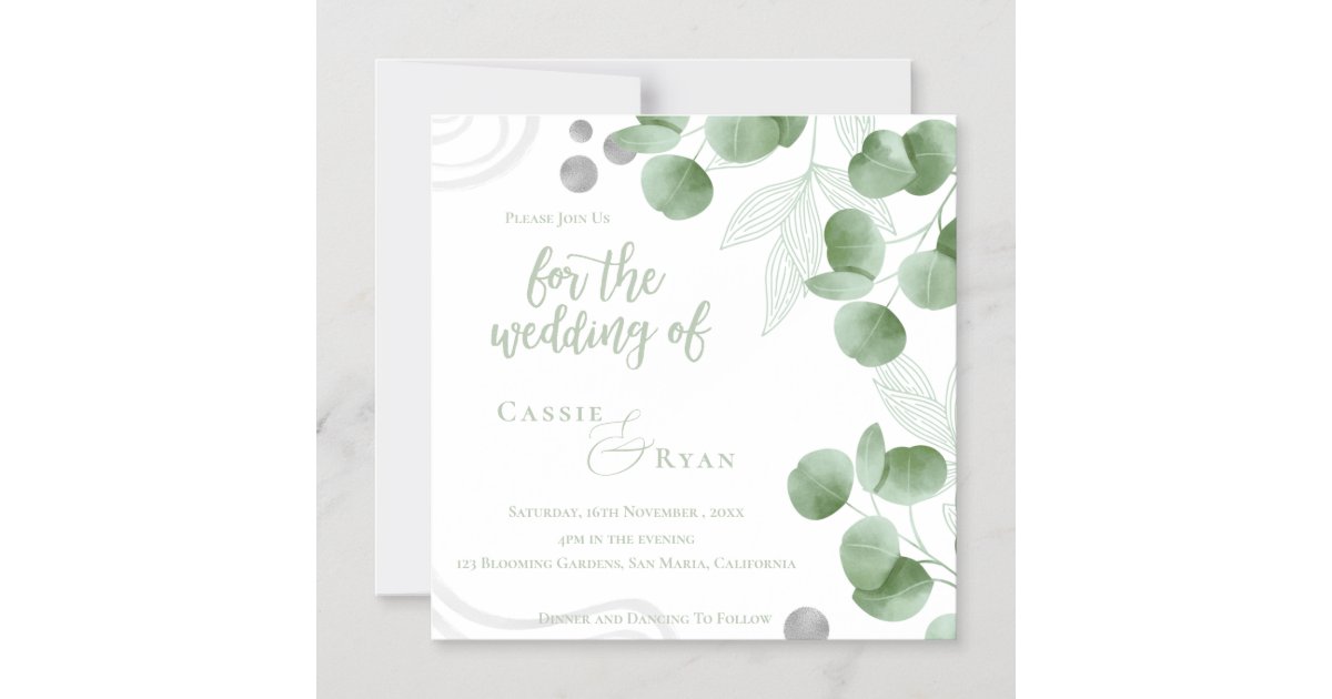 Nature-Inspired Eucalyptus Wedding invitation | Zazzle