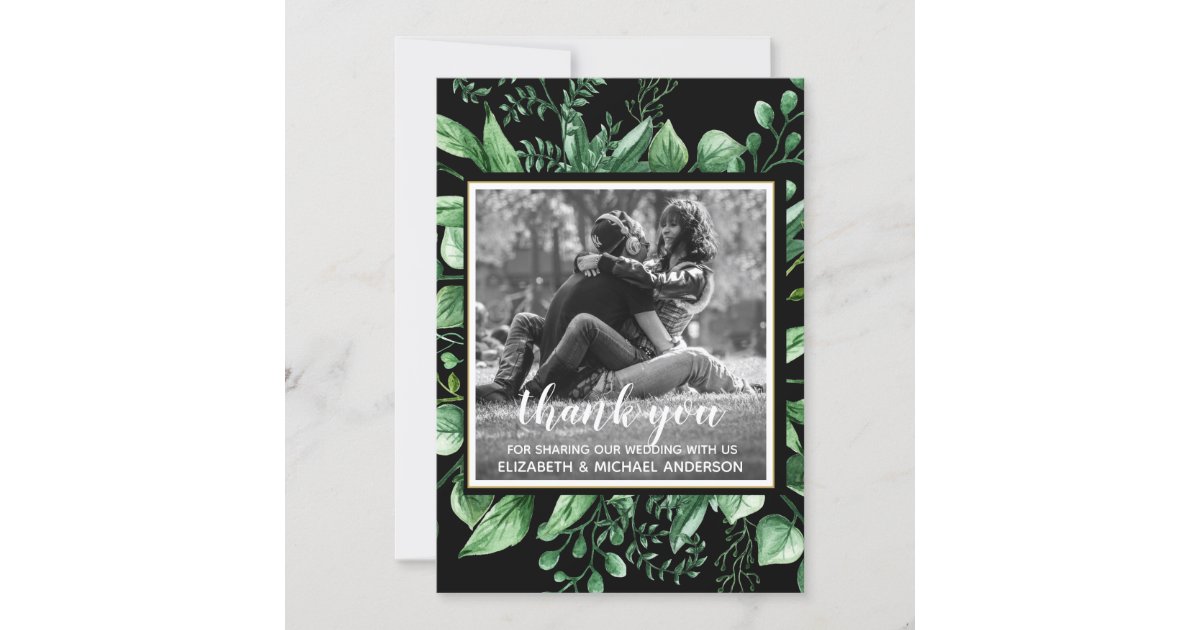 Nature Inspired Photo Thank You Botanical Leaves | Zazzle