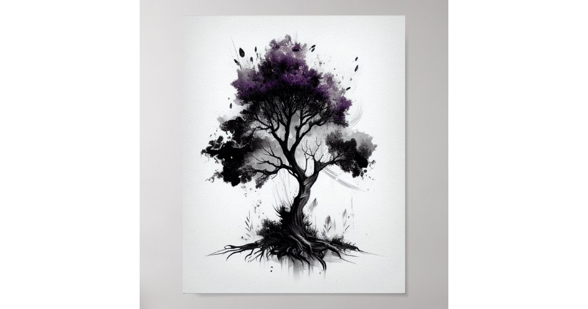 Nature Inspired Tree Sketch Artwork For Home Poster | Zazzle