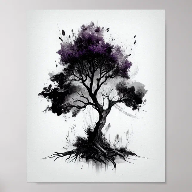 Nature Inspired Tree Sketch Artwork For Home Poster | Zazzle