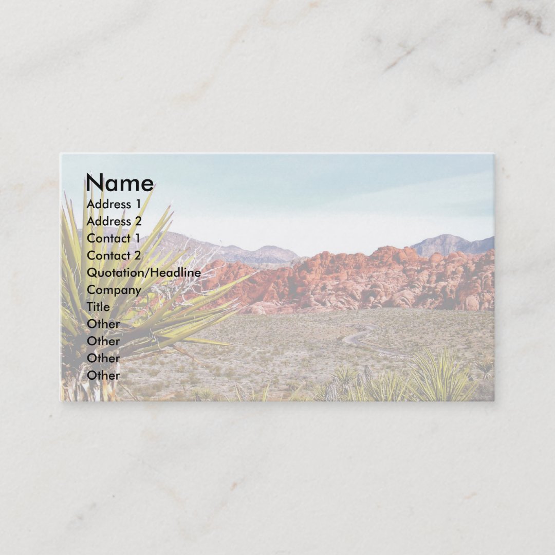 Nature Lover Desert Scenery Business Card | Zazzle