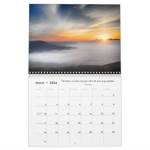 Nature Photos & Inspirational Quotes 12 month Calendar | Zazzle