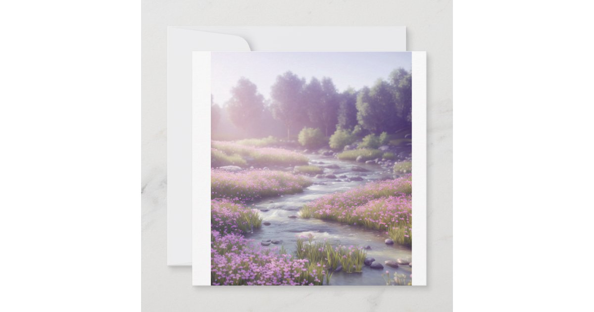 Nature river scenery art puzzle thank you card | Zazzle